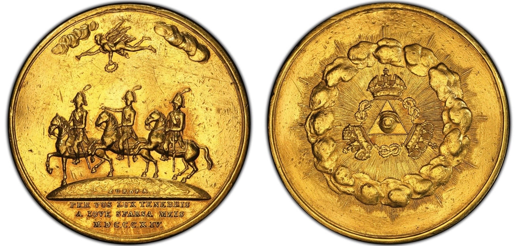 1814年 ドイツ プロイセン パリ条約200周年記念 大型金メダル (PCGS DETAIL) – cocoin.jp
