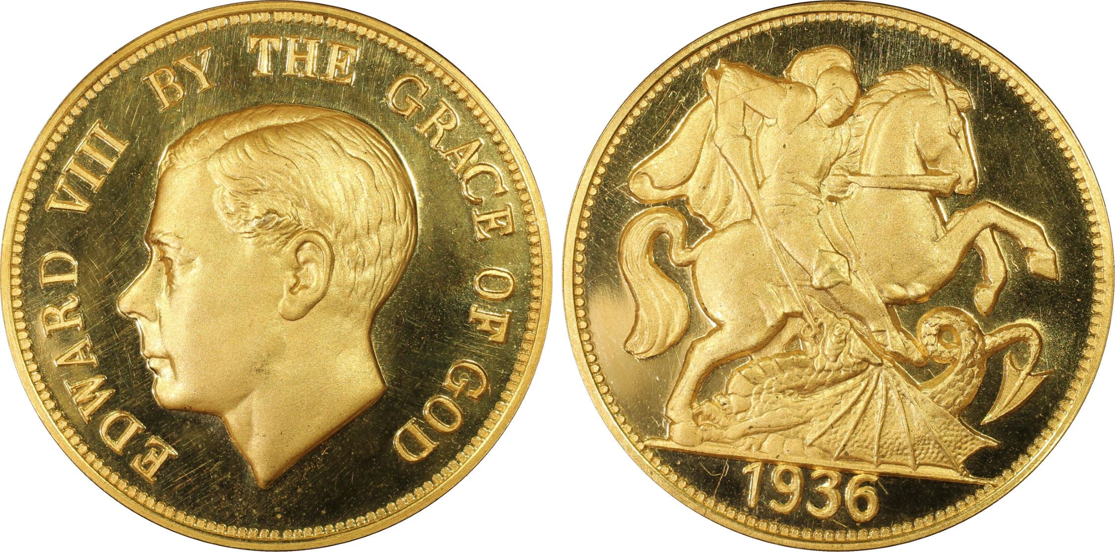 1936年 エドワード8世 ファンタジークラウン 聖ジョージの竜退治(PCGS/PR64+DCAM) – cocoin.jp