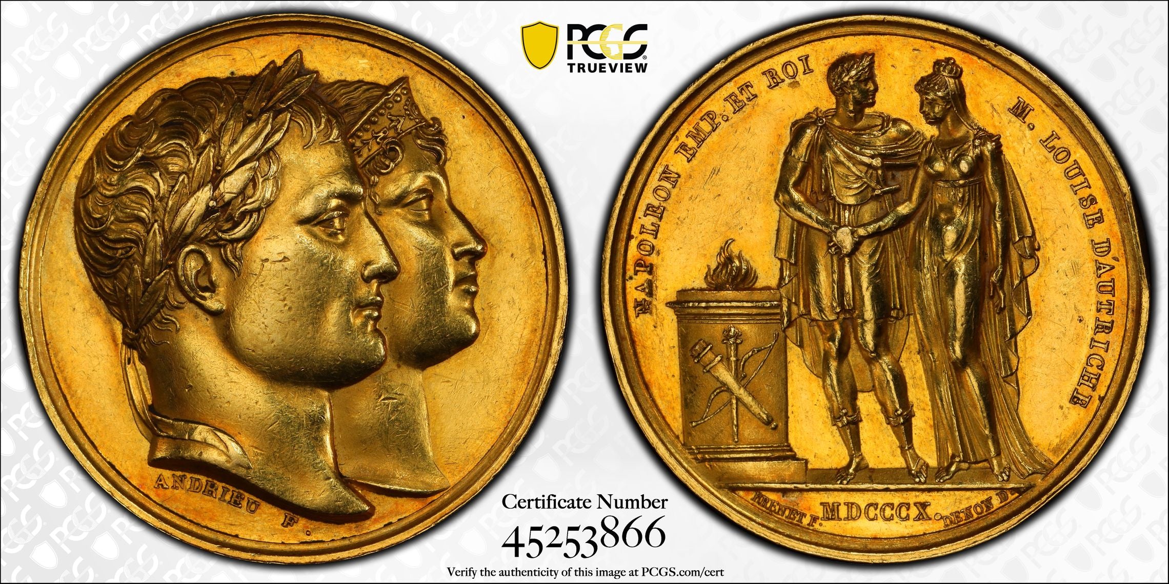 1810年 フランス ナポレオン1世＆ルイーザ 結婚記念金メダル(PCGS/SP58) – cocoin.jp